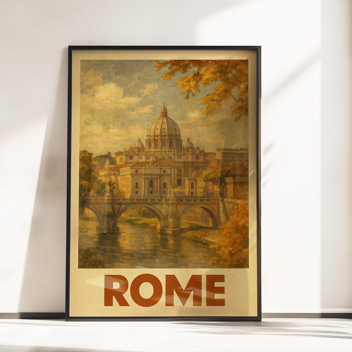 Modroom Rome Vintage Travel Poster - Rome Travel Print - Vatican St ...