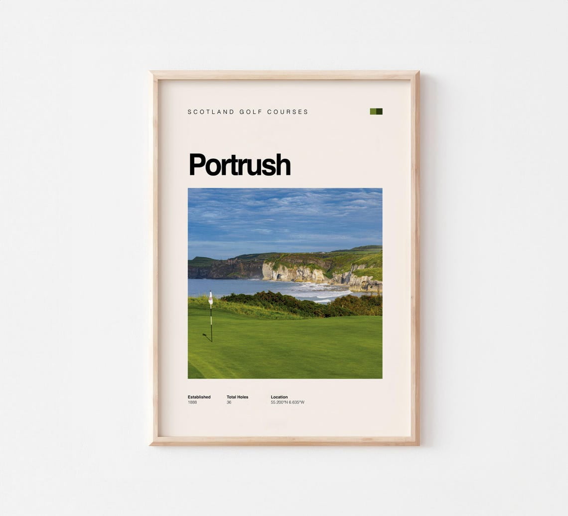 Modroom Royal Portrush Golf Course Poster, Golf Minimalist Travel ...