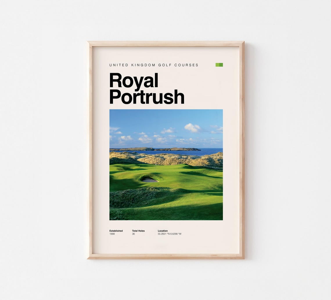 Modroom Royal Portrush Golf Course Poster Uk Golf Print Northern ...