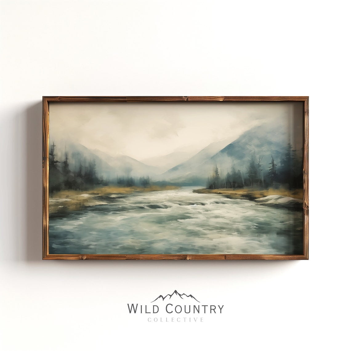 Modroom Rushing River Poster Montana Landscape Rustic Cabin Wall Art ...