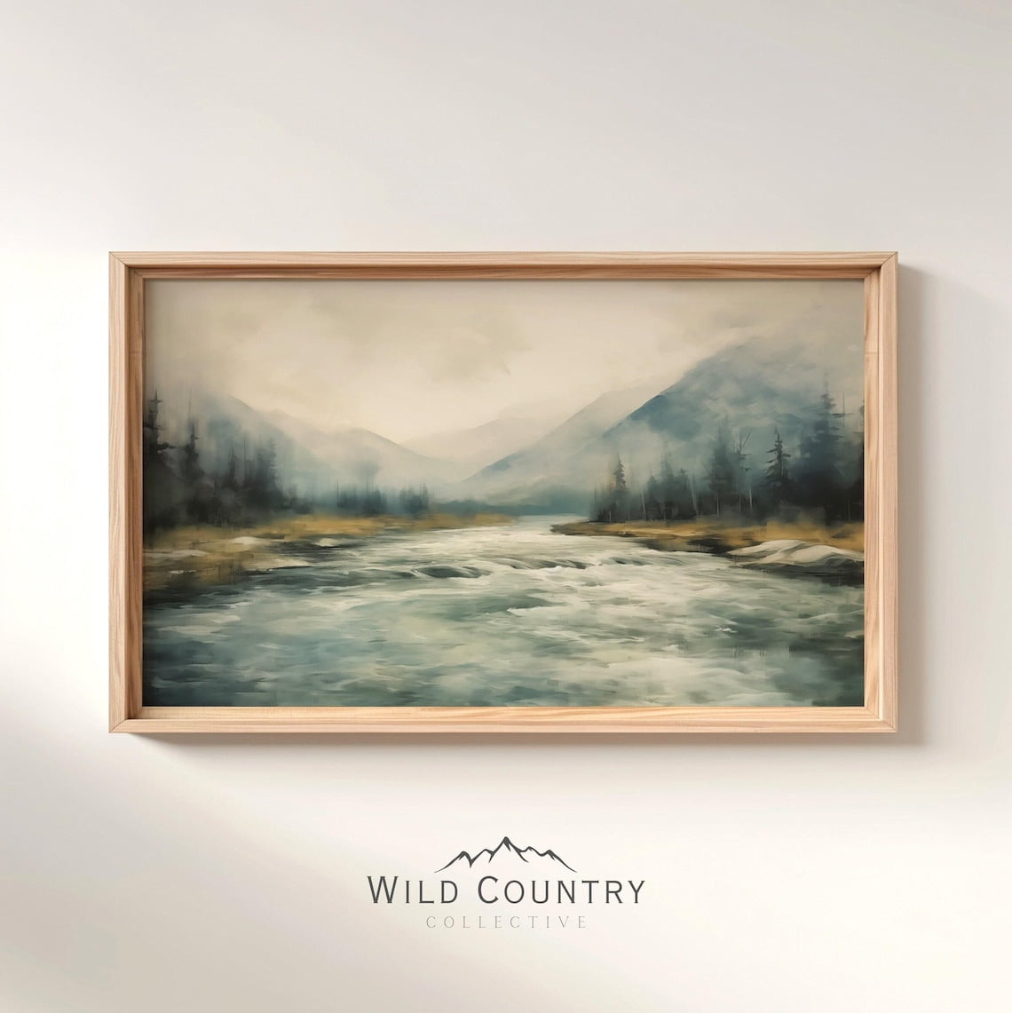 Modroom Rushing River Poster Print Vintage Montana Landscape Rustic ...