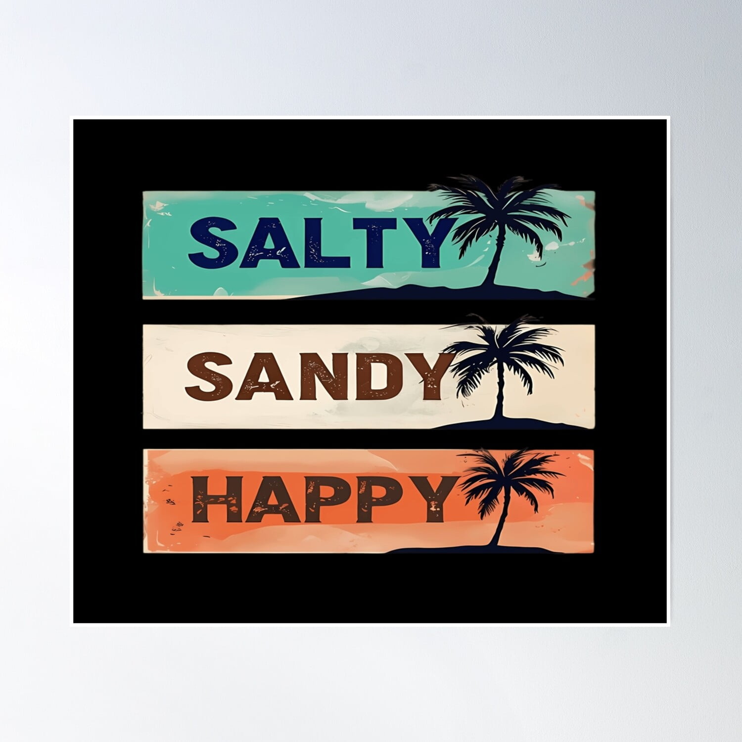 Modroom Salty Sandy Happy Beach Vibes Aesthetic Summer Poster Wall Art, Modern Wall Decor, 12x18 ...