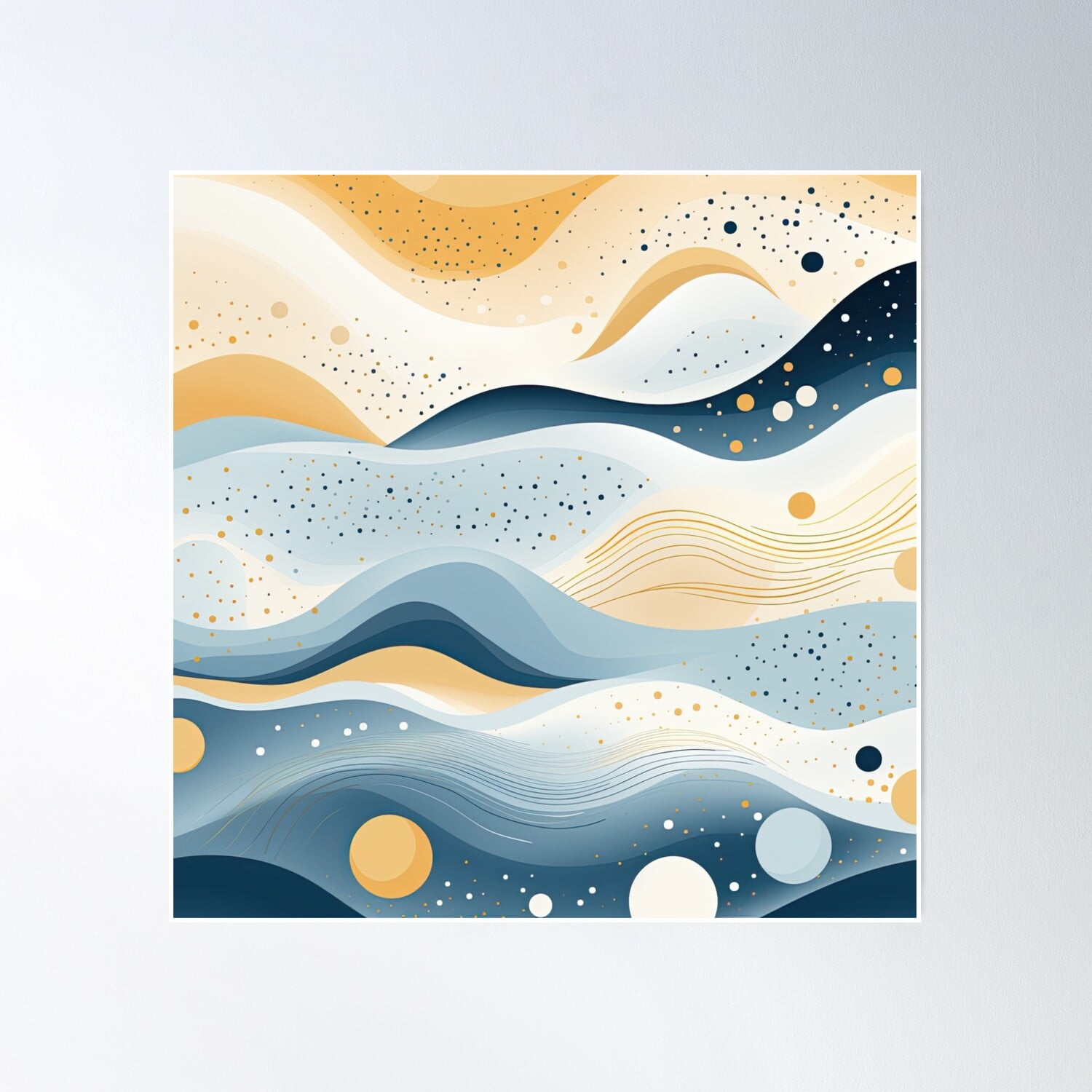Modroom Sand Dunes And Ocean Waves Poster Wall Art, Modern Wall Decor ...