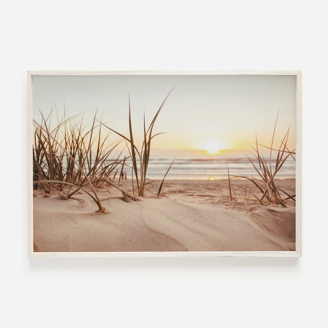 Modroom Sandy Beach At Sunset, Beach Grass Photo, Sunset Beach Wall Art ...