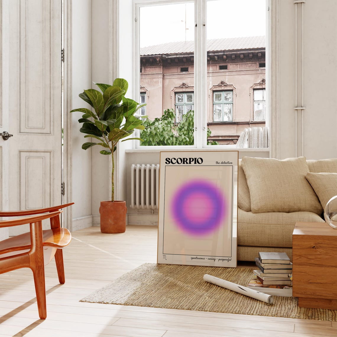 Modroom Scorpio Aura Poster, Zodiac Wall Art, Gradient Astrology Print ...