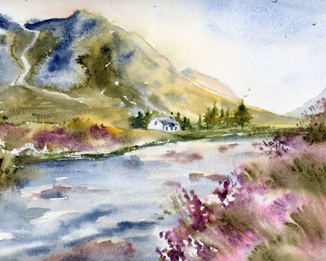 Modroom Scotland Painting Glen Coe Print Large Art Print Scottish ...