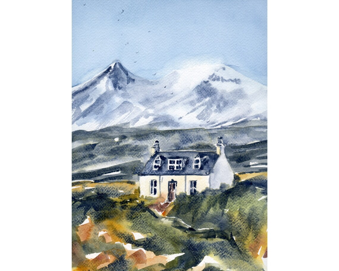 Modroom Scotland Painting Isle Of Skye Art Print Sligachan Landscape ...