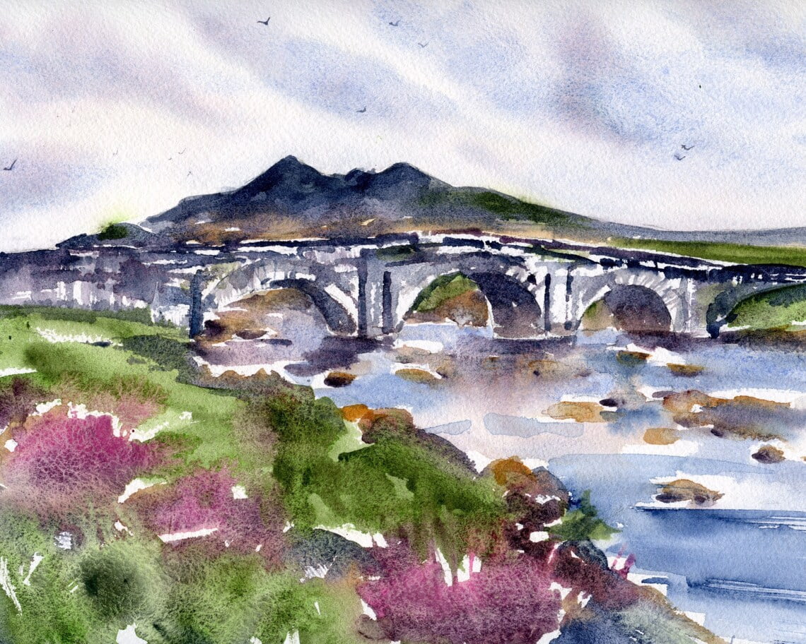 Modroom Scotland Painting Isle Of Skye Print Large Art Sligachan Old ...