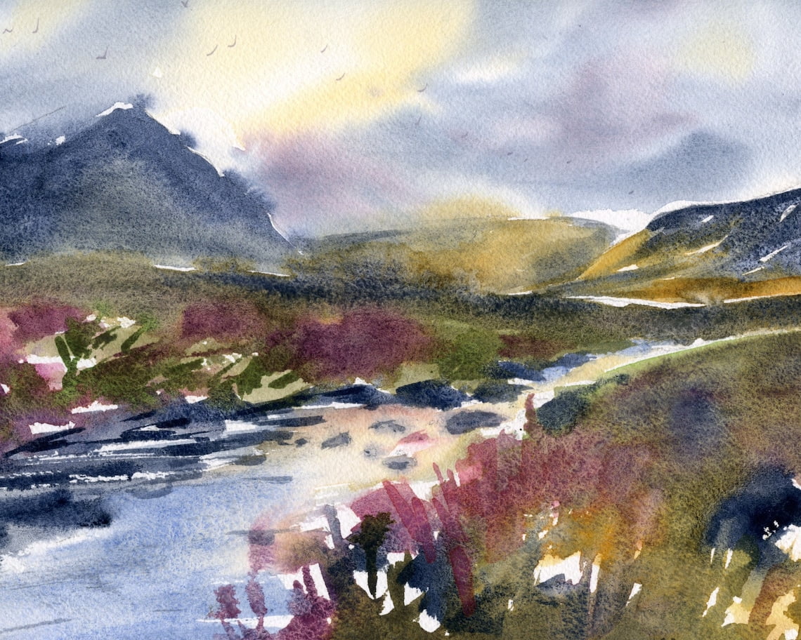 Modroom Scotland Painting Isle Of Skye Print Large Art Sligachan Old ...