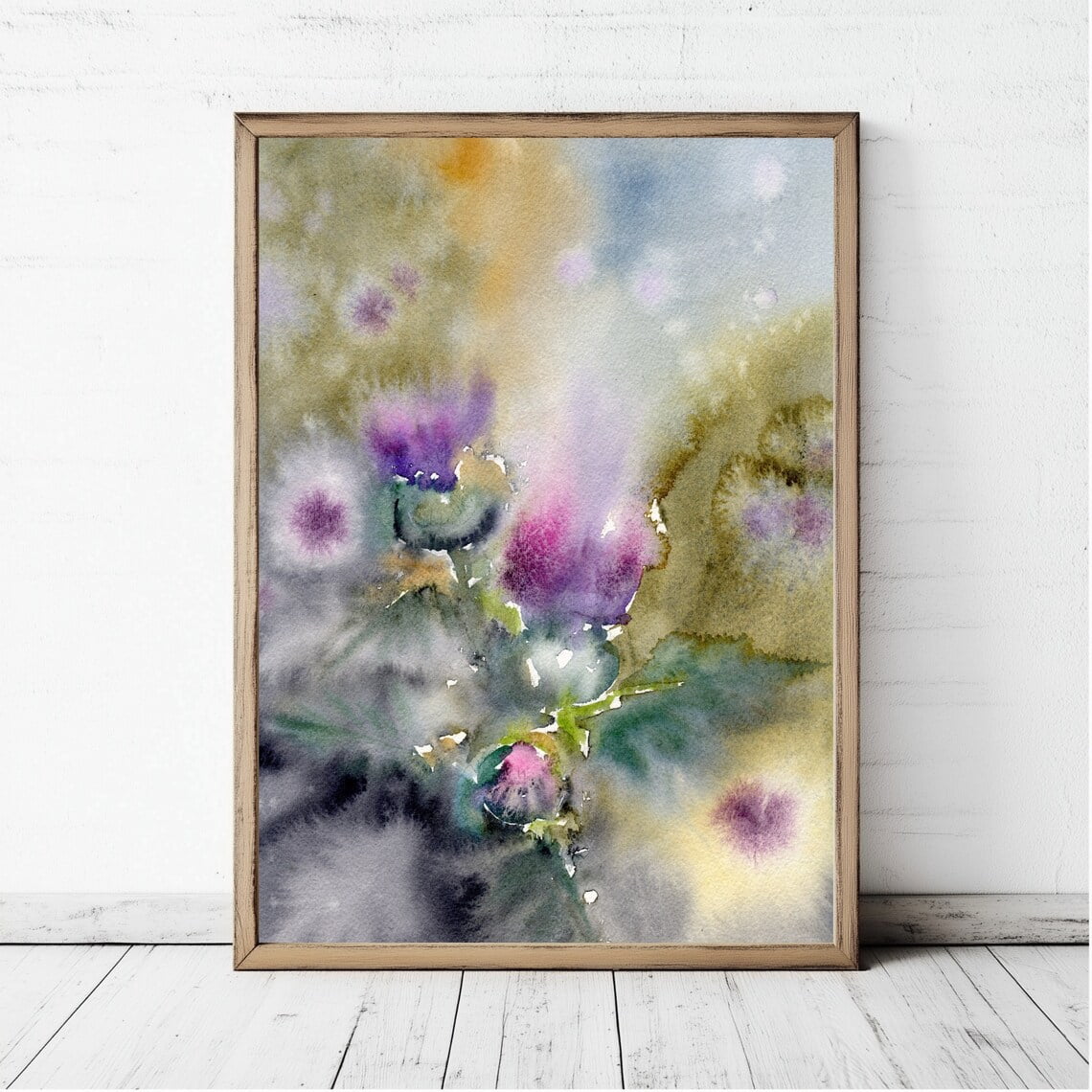 Modroom Scotland Painting Thistle Art Print Scottish Thistle Wall Art ...