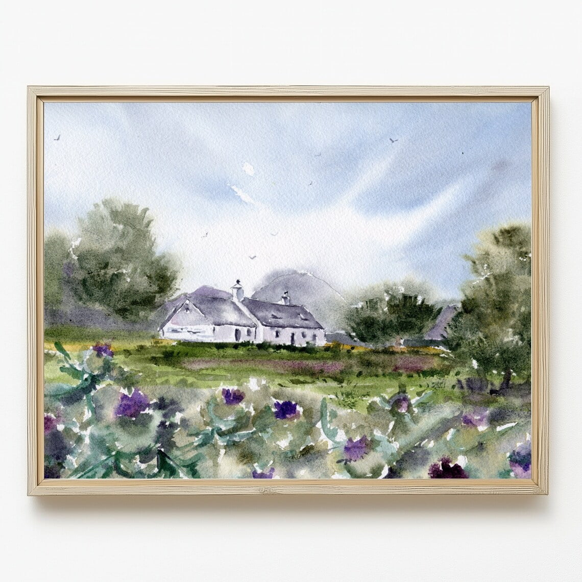 Modroom Scottish Landscape Thistle Painting Print Art Large Wall Art ...