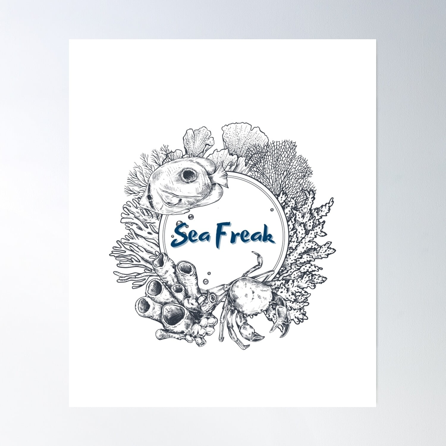 Modroom Sea Freak Ocean Mood Nautical Humor Poster Wall Art, Modern ...