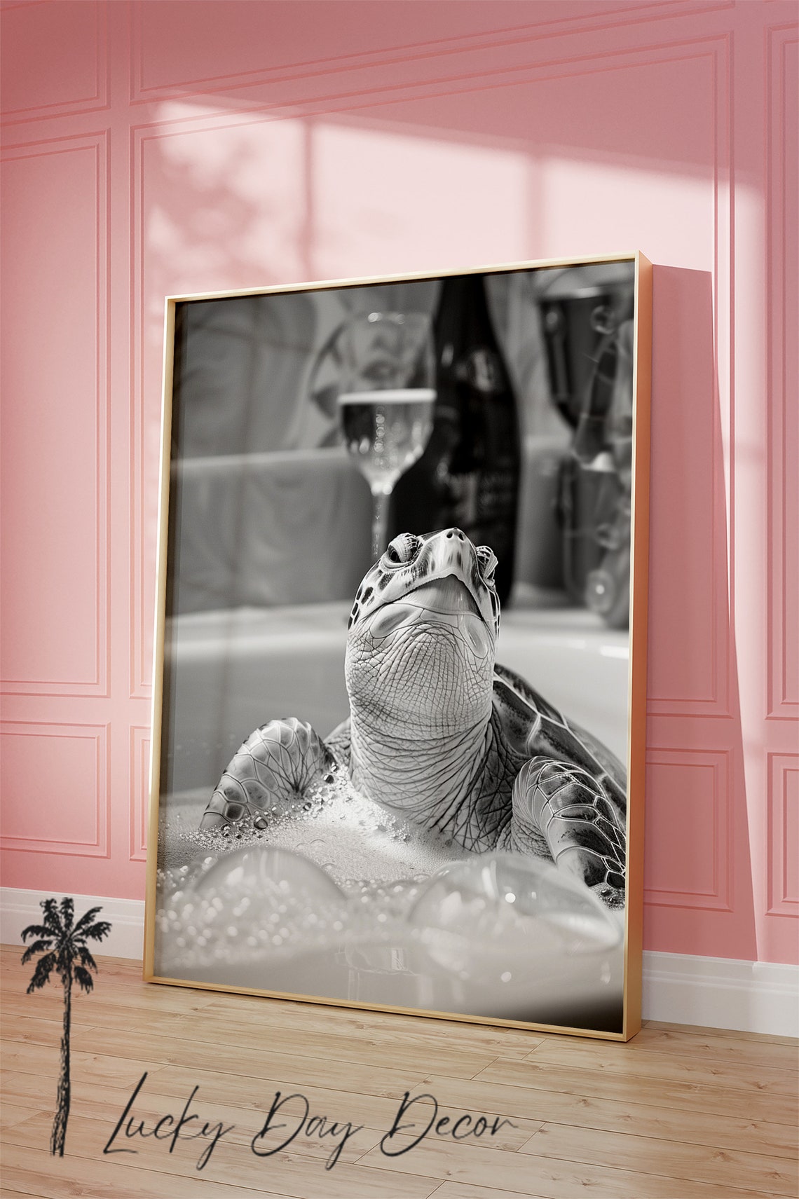 Modroom Sea Turtle Bubble Bath- Whimsical Sea Life, Bathroom Posters ...