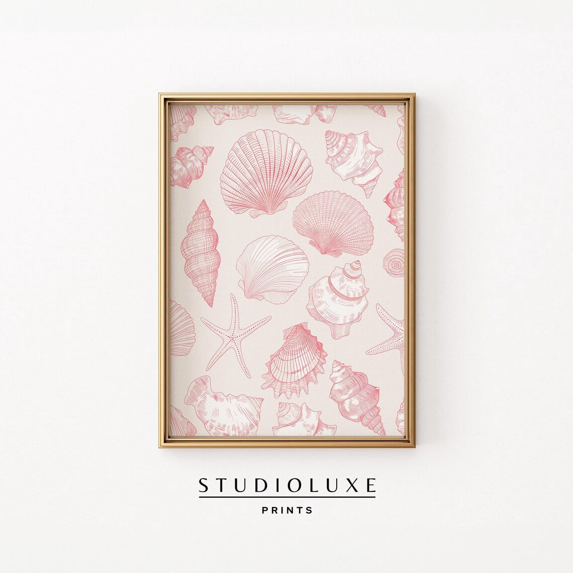 Modroom Seashell Pattern Print | Beachy Wall Art | Coastal ...