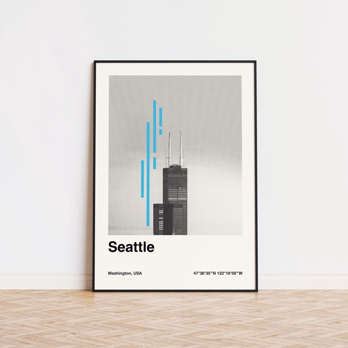 Modroom Seattle Poster | Minimalist Travel Poster | Bauhaus Poster ...