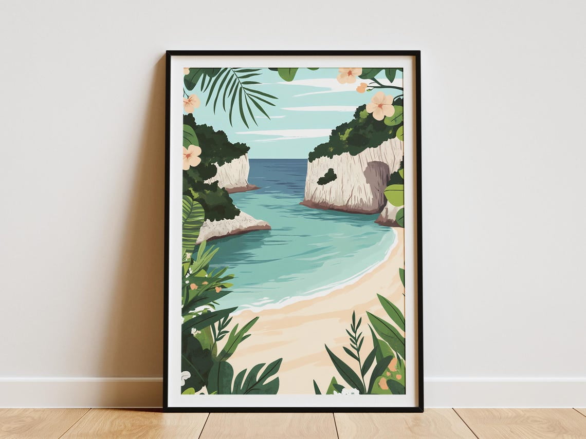 Modroom Secluded Beach Cliffs Tropical Summer Ocean Coastal Paradise ...