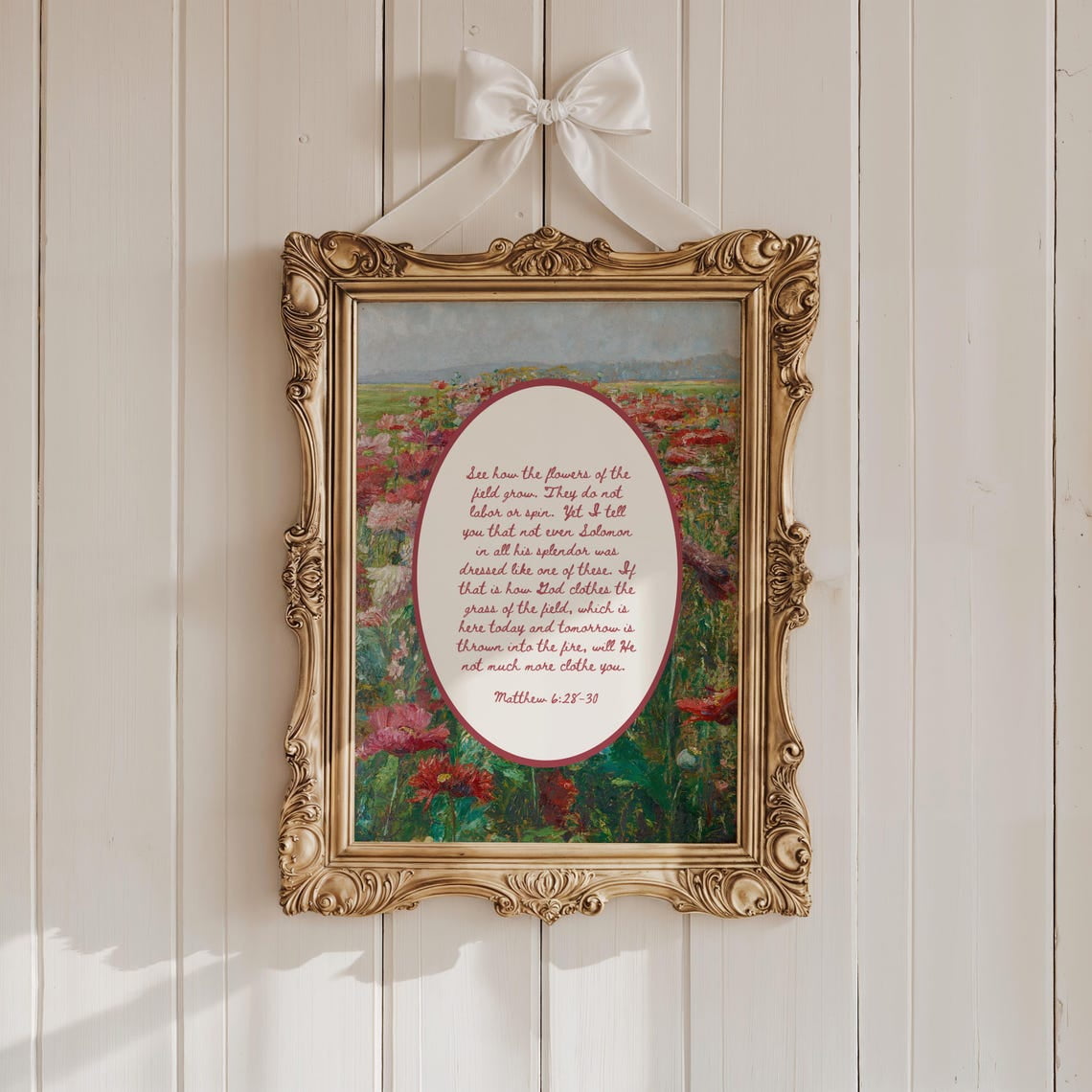 Modroom See How The Flowers Growbeatitudes Bible Verse Painting Vintage ...