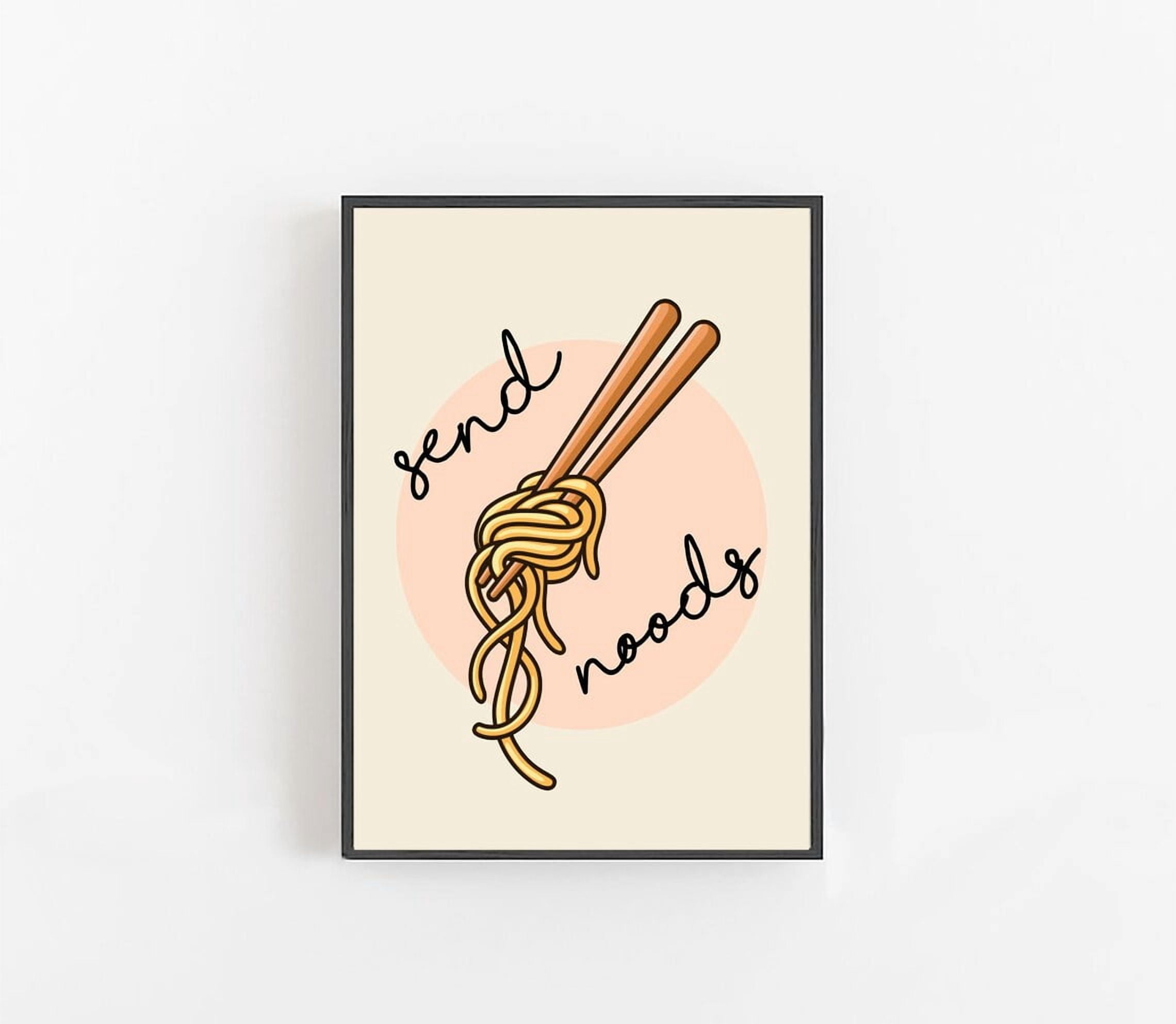 Modroom Send Noods Poster – Noodle Pun Wall Art Print for Kitchen or ...