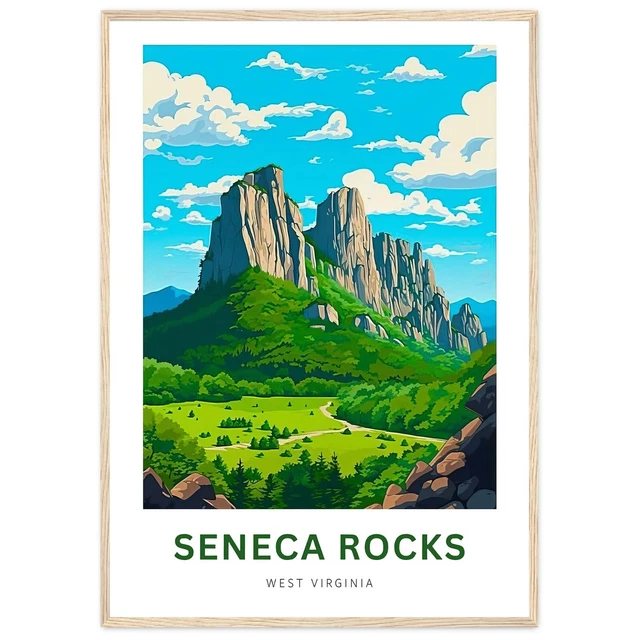 Modroom Seneca Rocks Travel Print Seneca Rocks Poster Virginia Wall Art ...