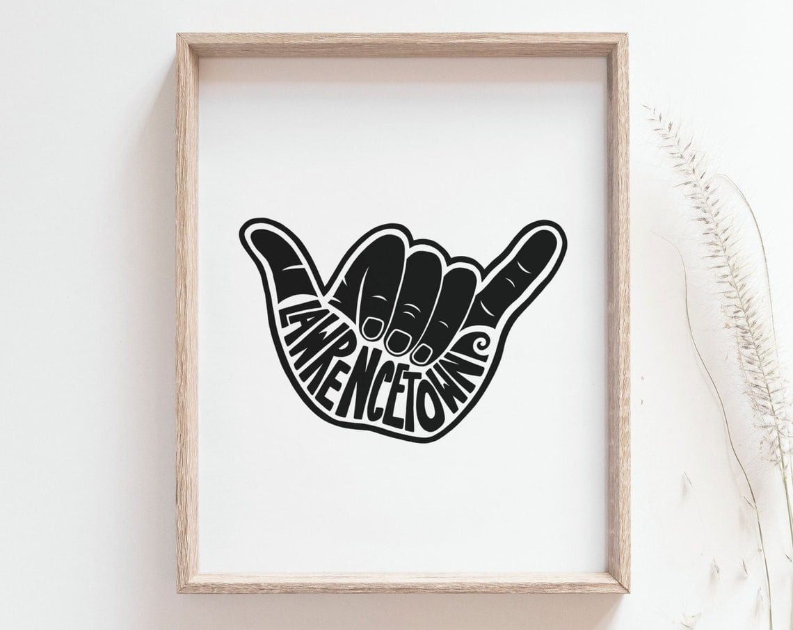 Modroom Shaka Sign Print - Lawrencetown Poster, Hang Loose Minimalist ...