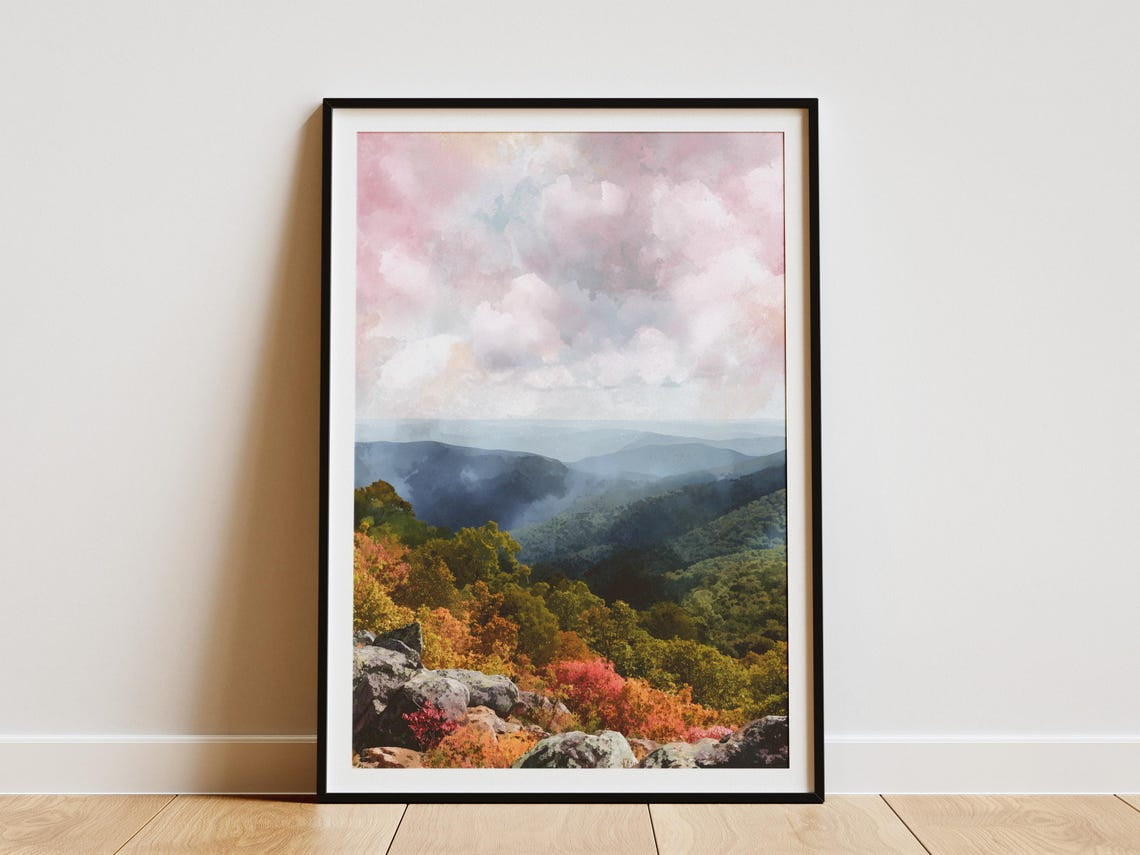 Modroom Shenandoah National Park Virginia Poster Print Vintage Style Travel Art Skyline Drive ...
