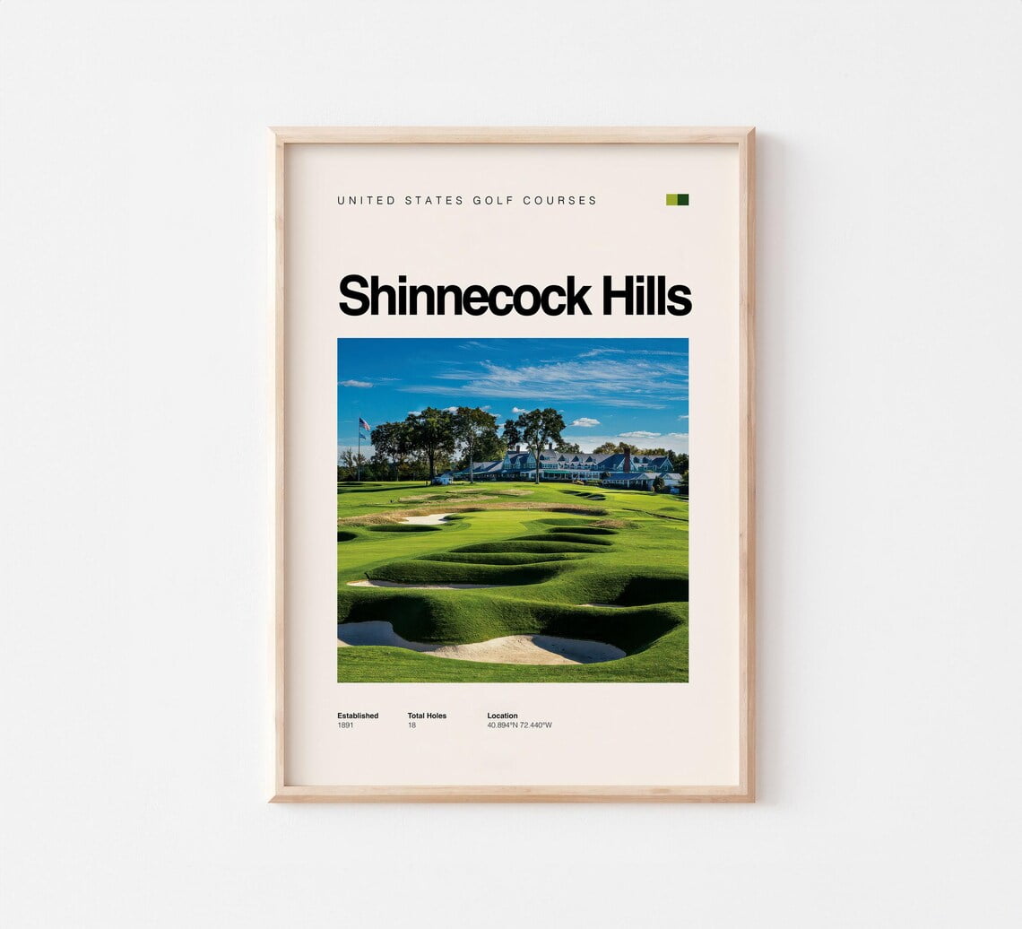 Modroom Shinnecock Hills Golf Course Posters Golf Minimalist Travel ...