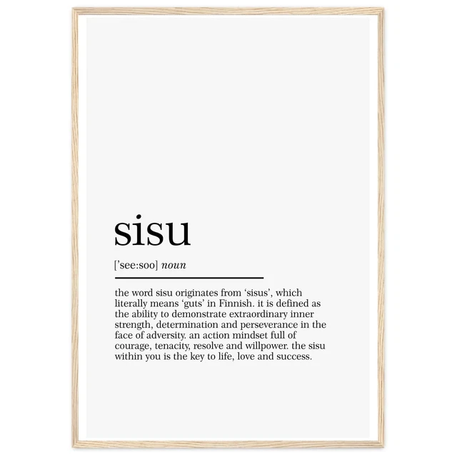 Modroom Sisu Definition Print Sisu Poster Sisu Wall Art Finnish Decor ...