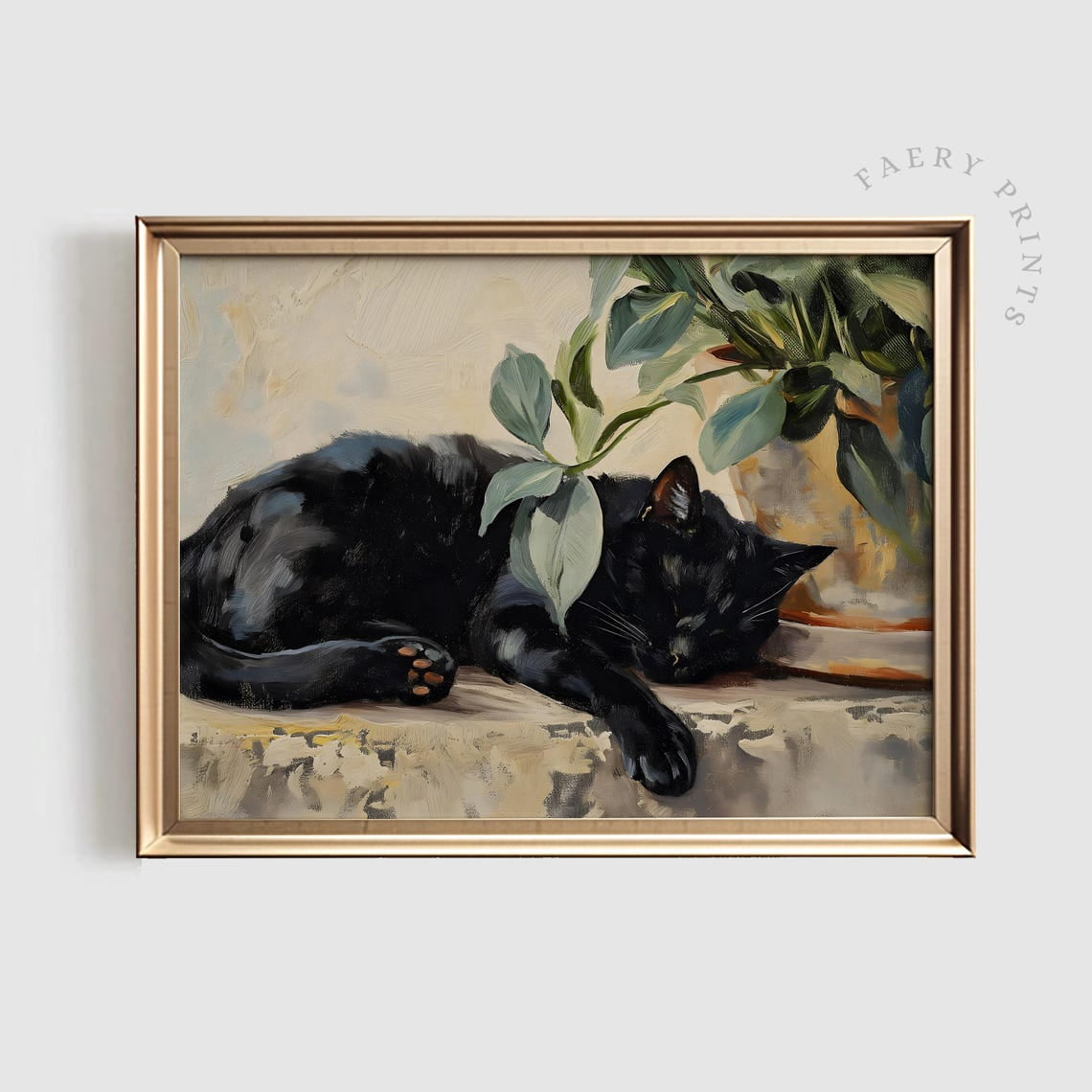 Modroom Sleeping Cat Print | Farmhouse Wall Art | Rustic Aesthetic ...