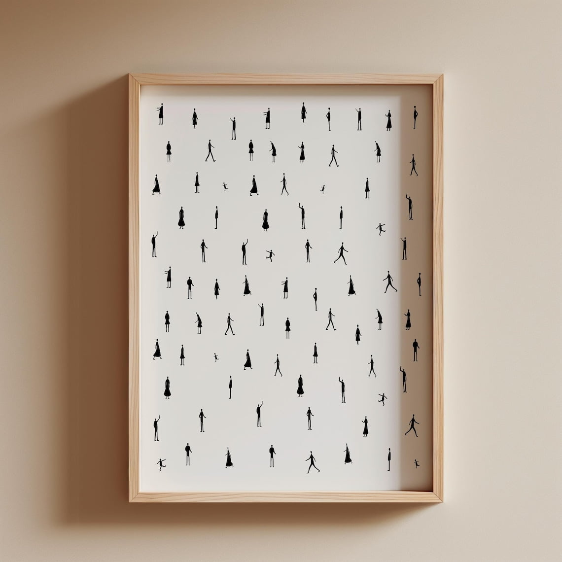 Modroom Small People Art, Tiny Humans Walking Poster, Minimalist ...