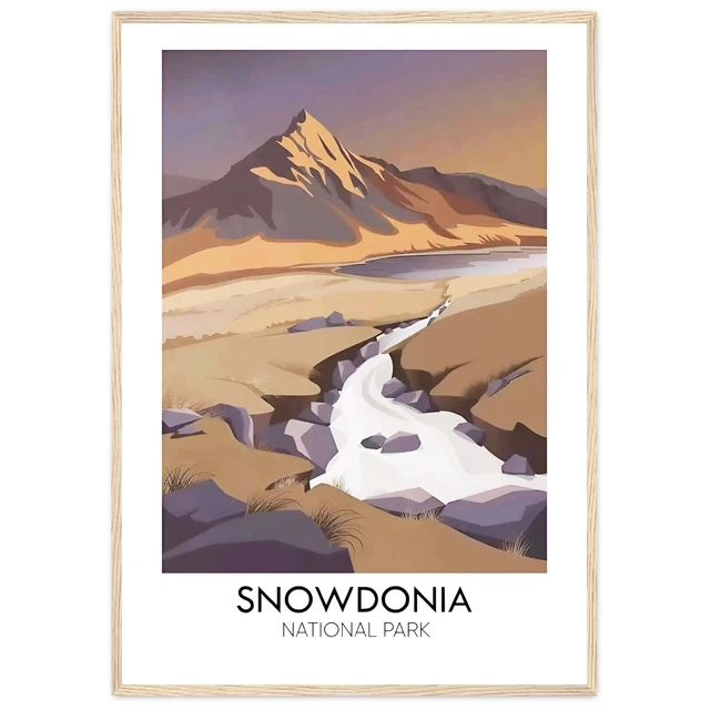 Modroom Snowdonia National Park Poster Wales Travel Print Tryfan ...