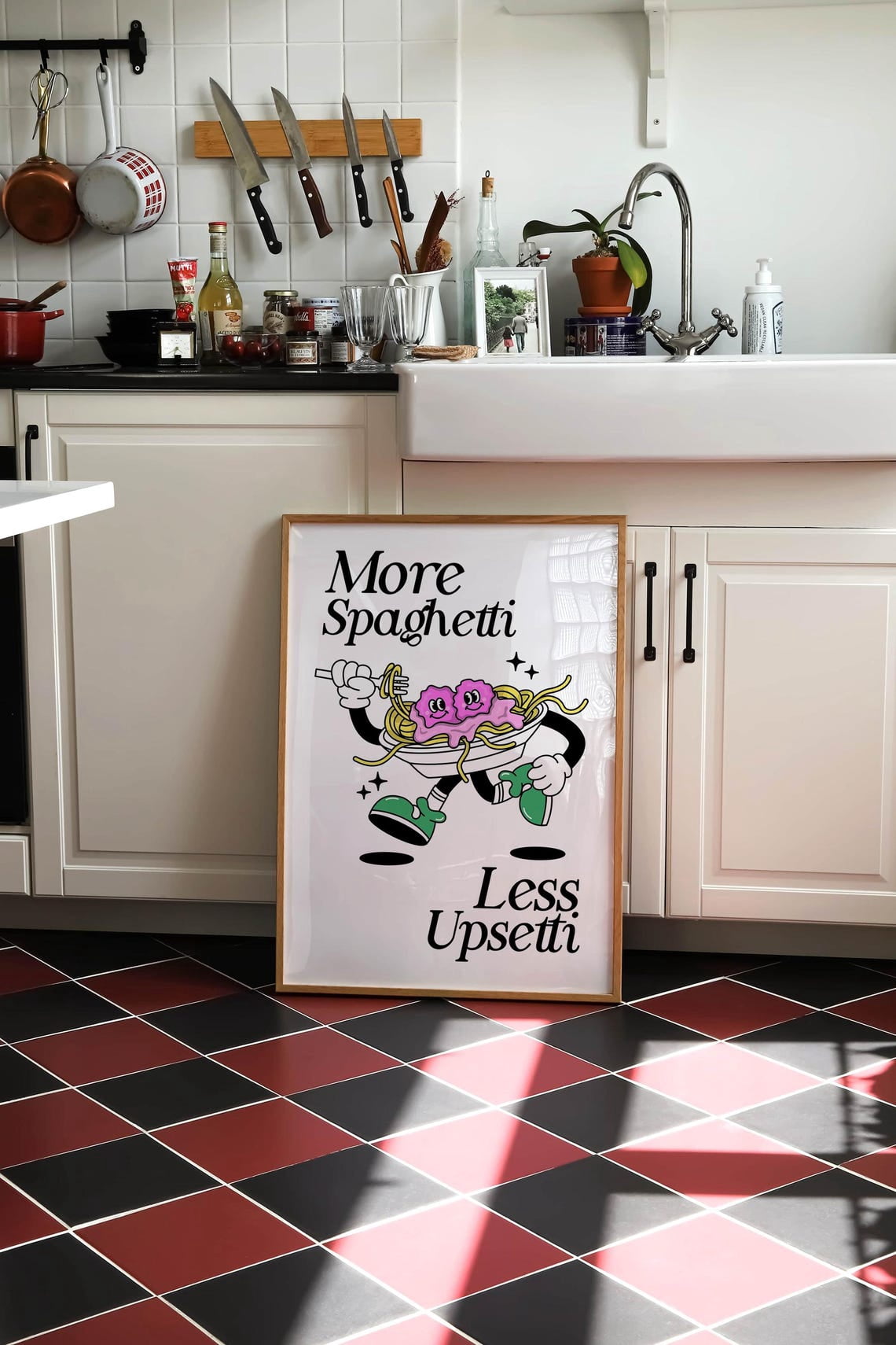 Modroom More Spaghetti Less Upsetti Print, Spaghetti Art Print, Kitchen ...