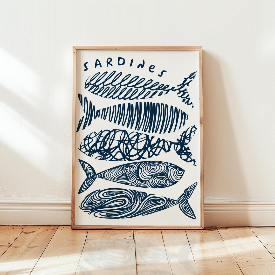Modroom Spanish Sardines Poster, Retro Kitchen Wall Art, Coastal ...