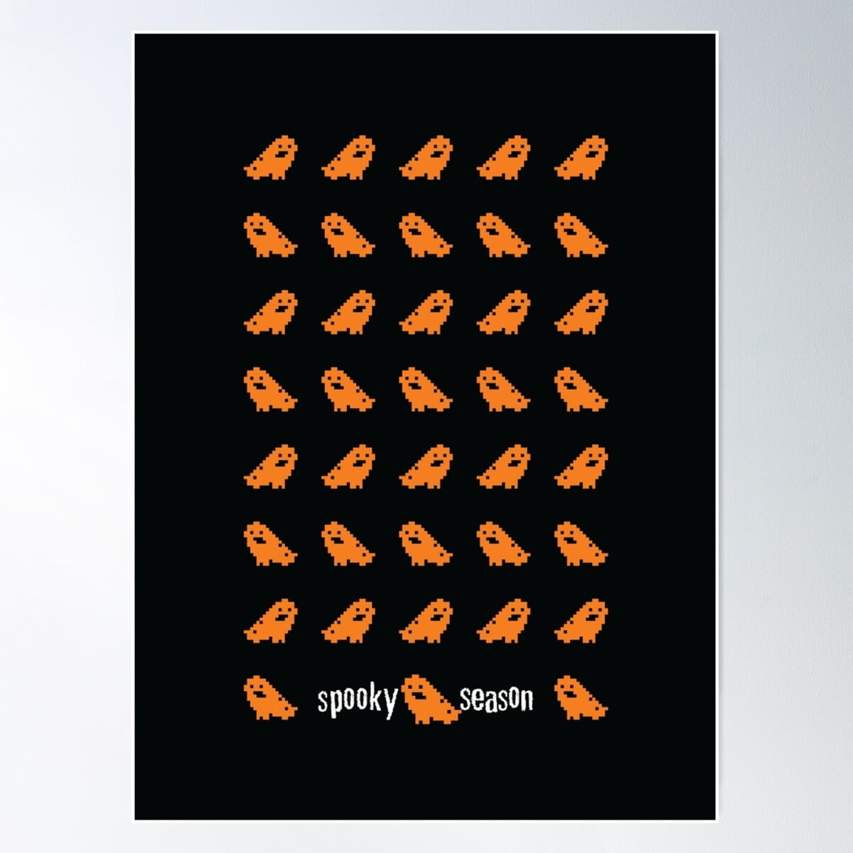 Modroom Spooky Boo Season With Pixel Running Ghost Costume Party Poster ...