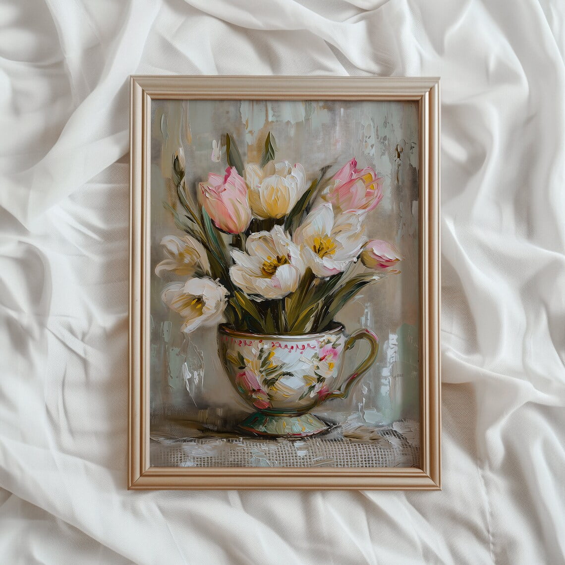 Modroom Spring Floral Painting Tulip Wall Art Light Academia Aesthetic ...