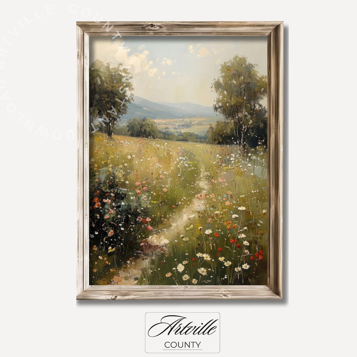 Modroom Spring Landscape Art Countryside Print Antique Spring Wall Art ...