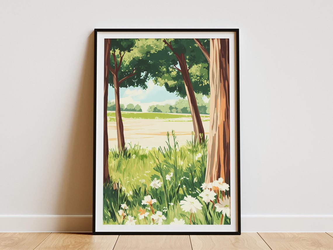 Modroom Spring Meadow Poster Wildflowers Meadow Print Green Grass And ...