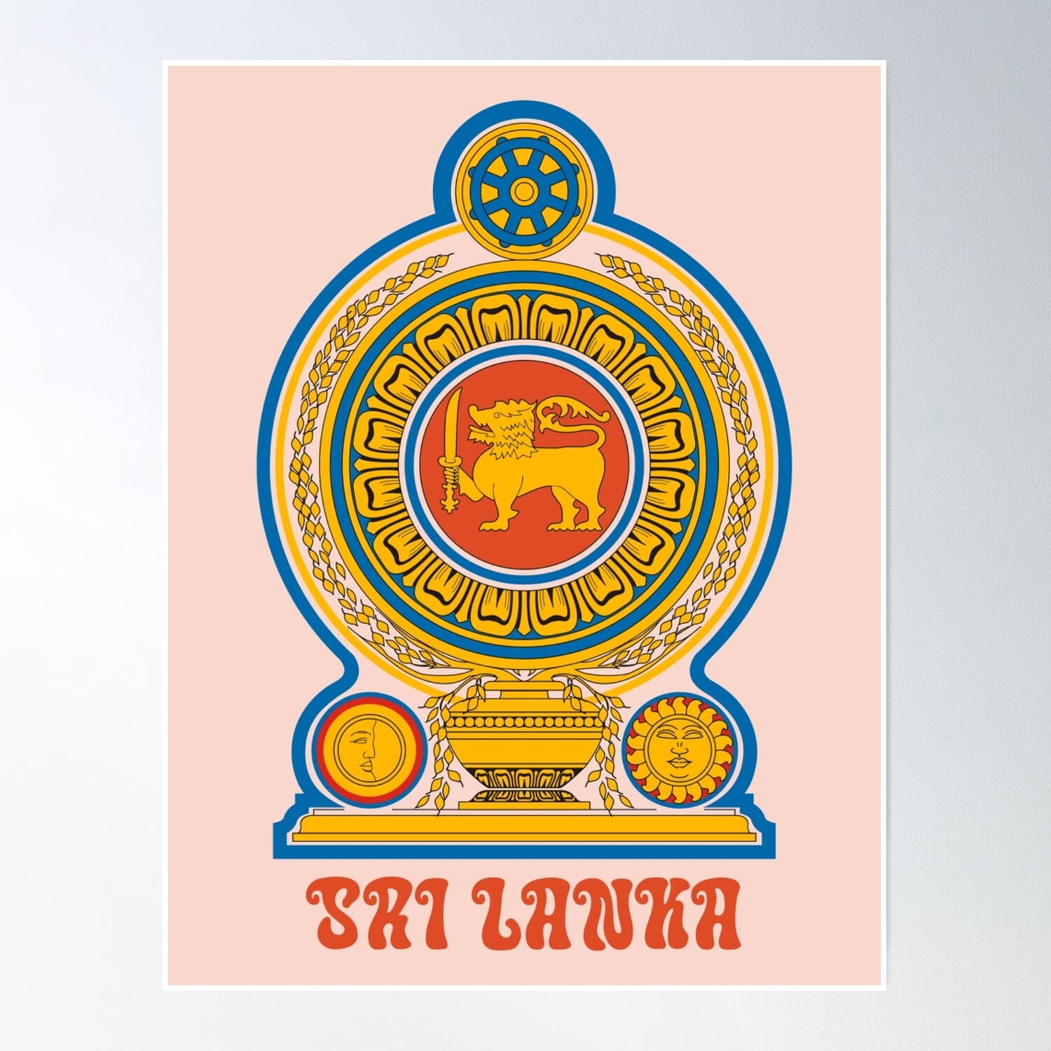 Modroom Sri Lanka Emblem – Country Badge Design Poster Wall Art, Modern ...