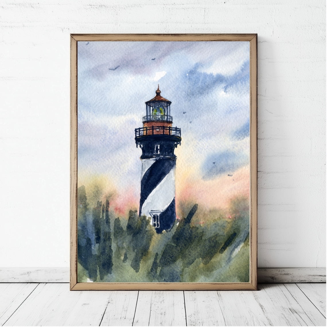 Modroom St Augustine Lighthouse Painting Print Florida Coast Art Large ...