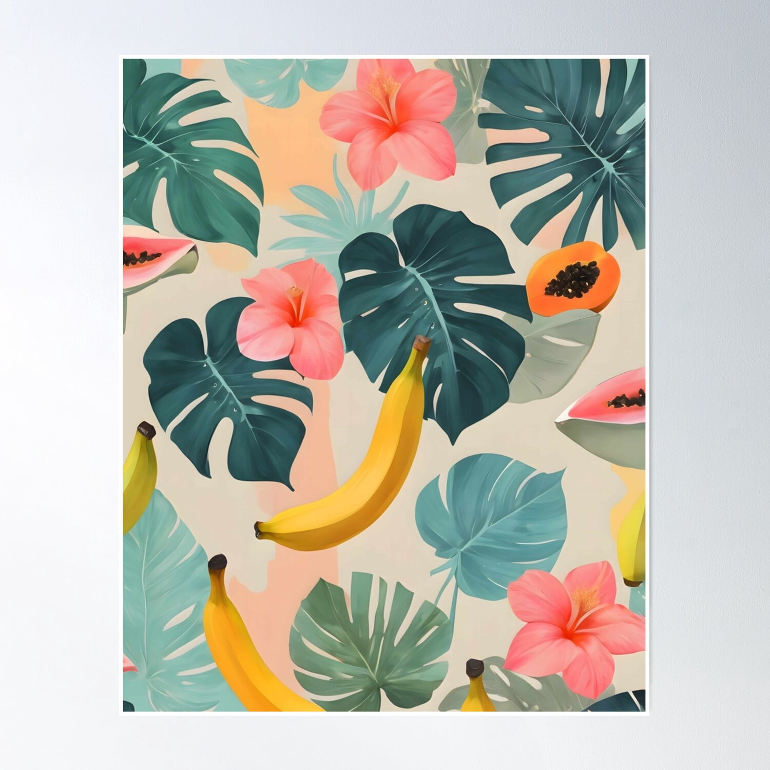 Modroom Stay Tropical, Stay Vibing, Colorful Bananas And Hibiscus ...