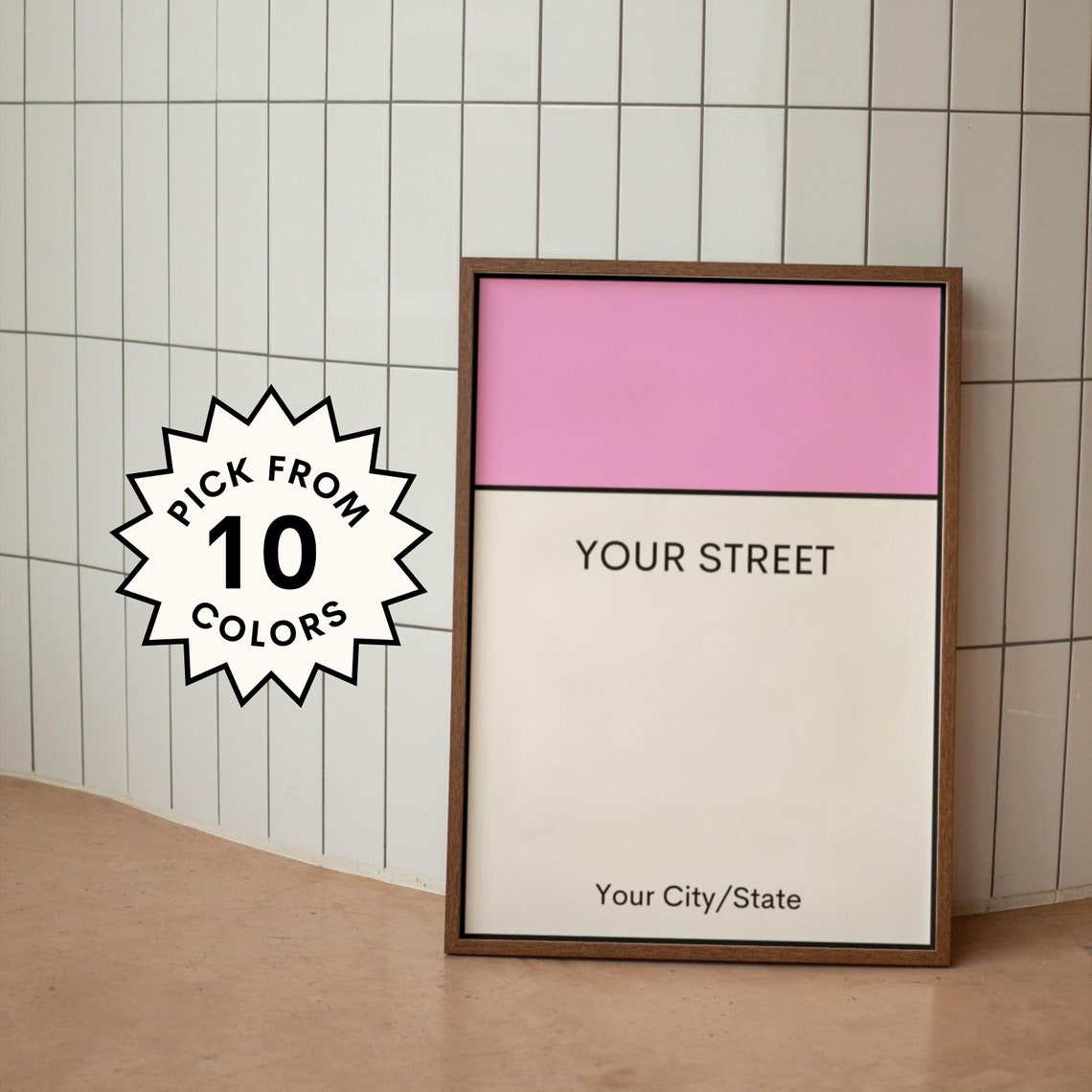 Modroom Street Name Wall Print, Monopoly Wall Art, Personalised Gift ...