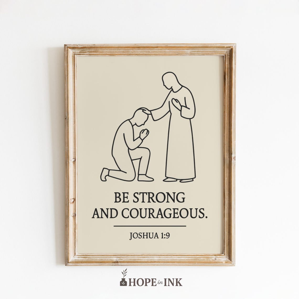 Modroom Be Strong And Courageous Poster - Joshua 1:9 Minimalist ...