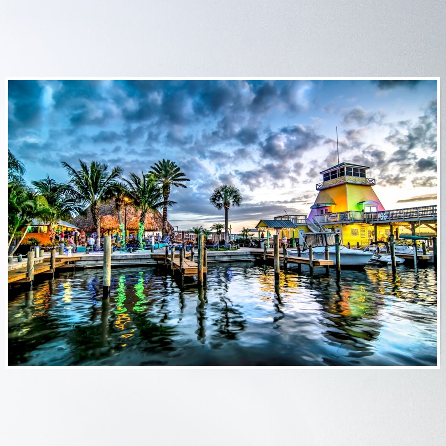 Modroom Stump Pass Marina High Color Poster Wall Art, Modern Wall Decor ...