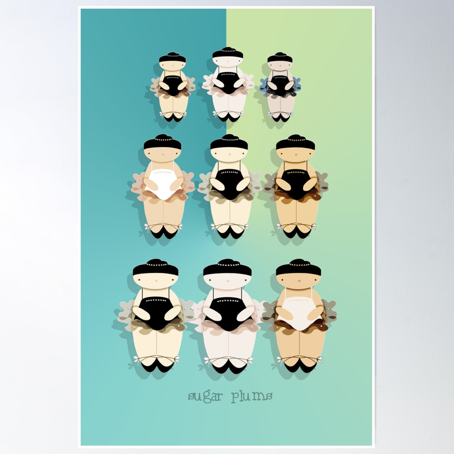 Modroom Sugar Plums Poster Wall Art, Modern Wall Decor, 12x18 UNFRAMED ...