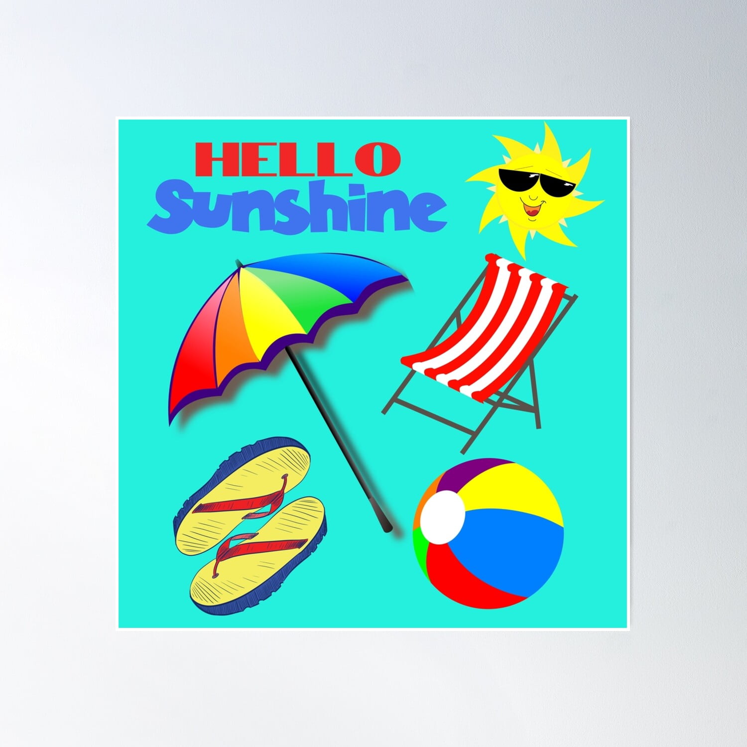 Modroom Summer Sunshine Sandy Beaches Poster Wall Art, Modern Wall ...