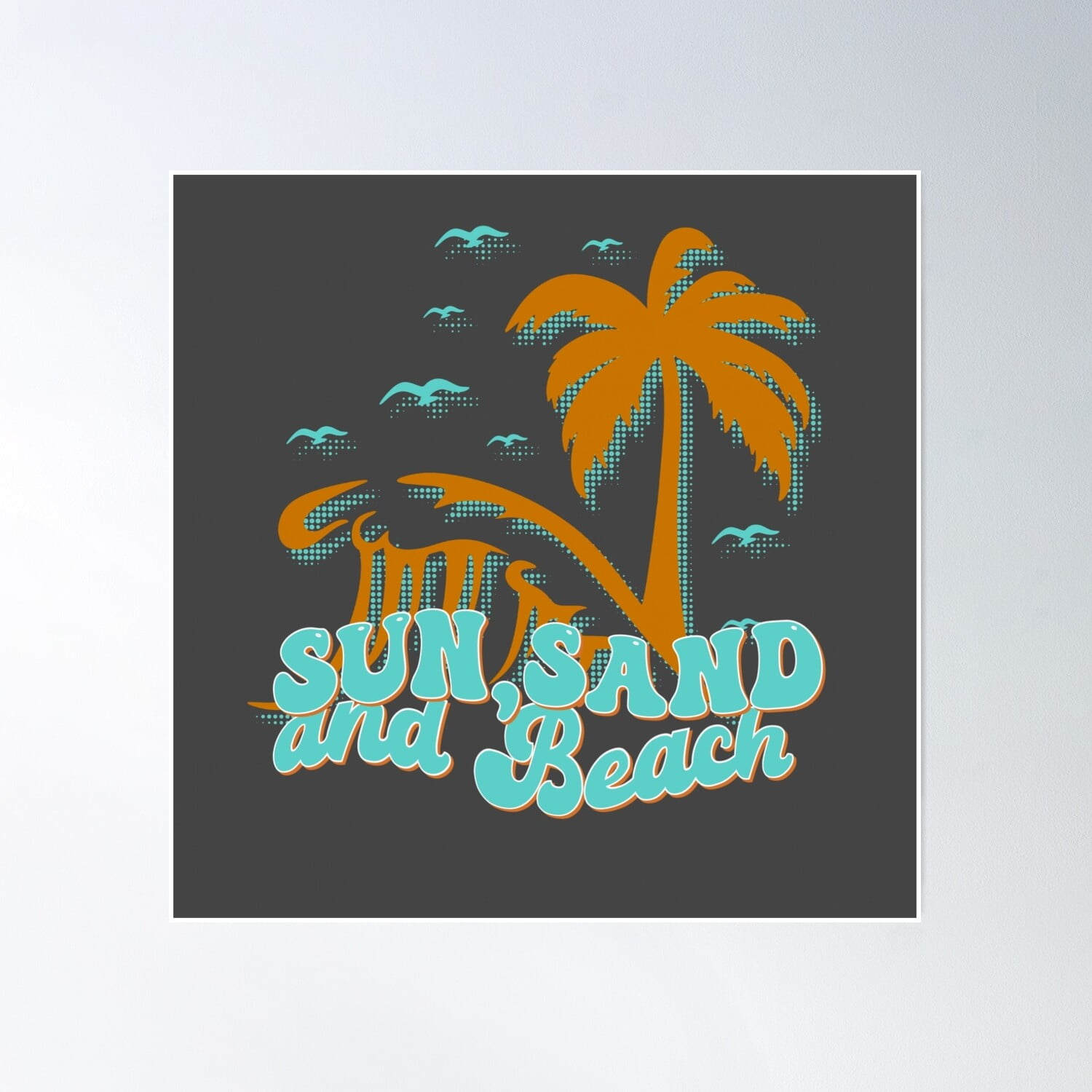 Modroom Sun, Sand And Beach Poster Wall Art, Modern Wall Decor, 16x16 ...