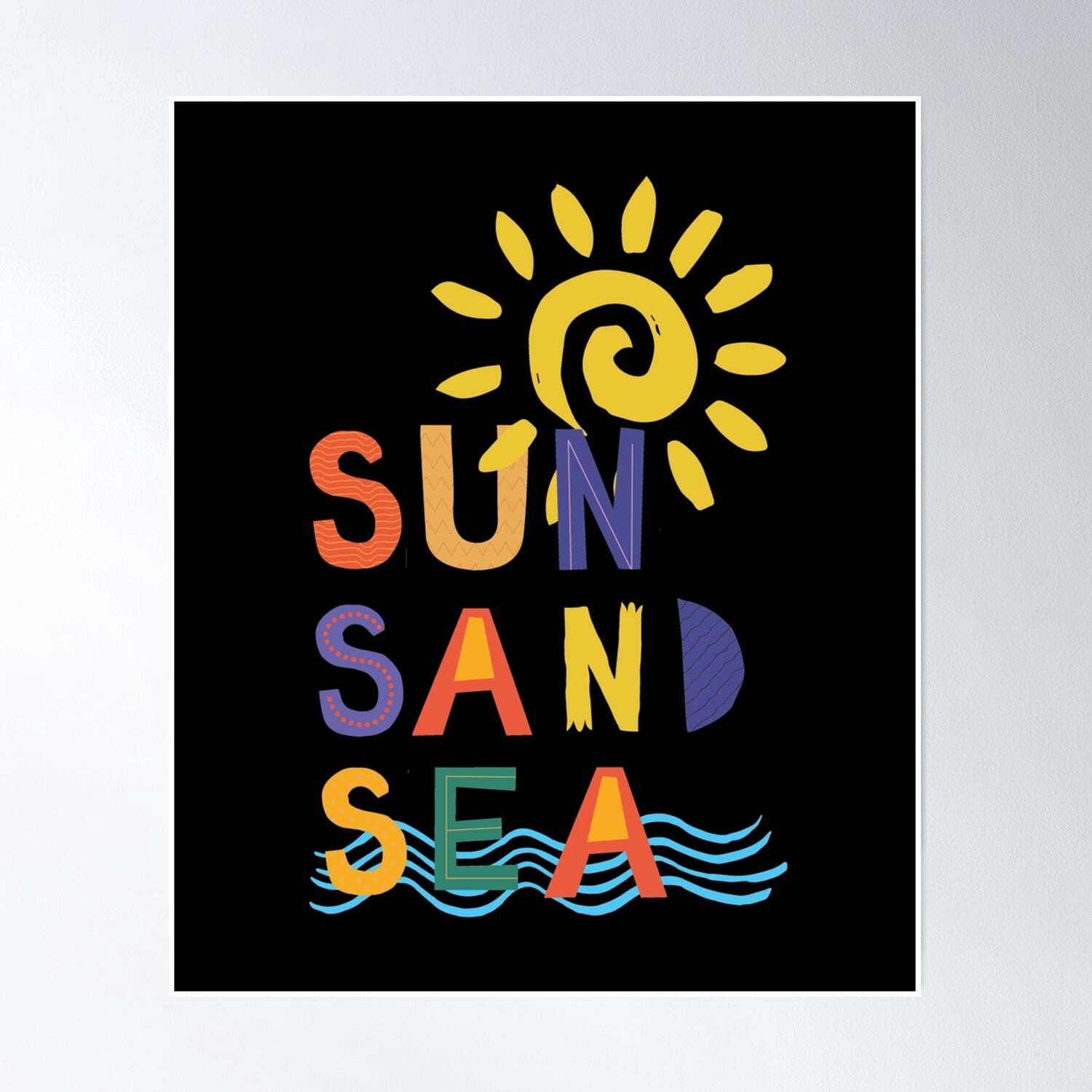 Modroom Sun Sand Sea Adventure Awaits Poster Wall Art, Modern Wall ...