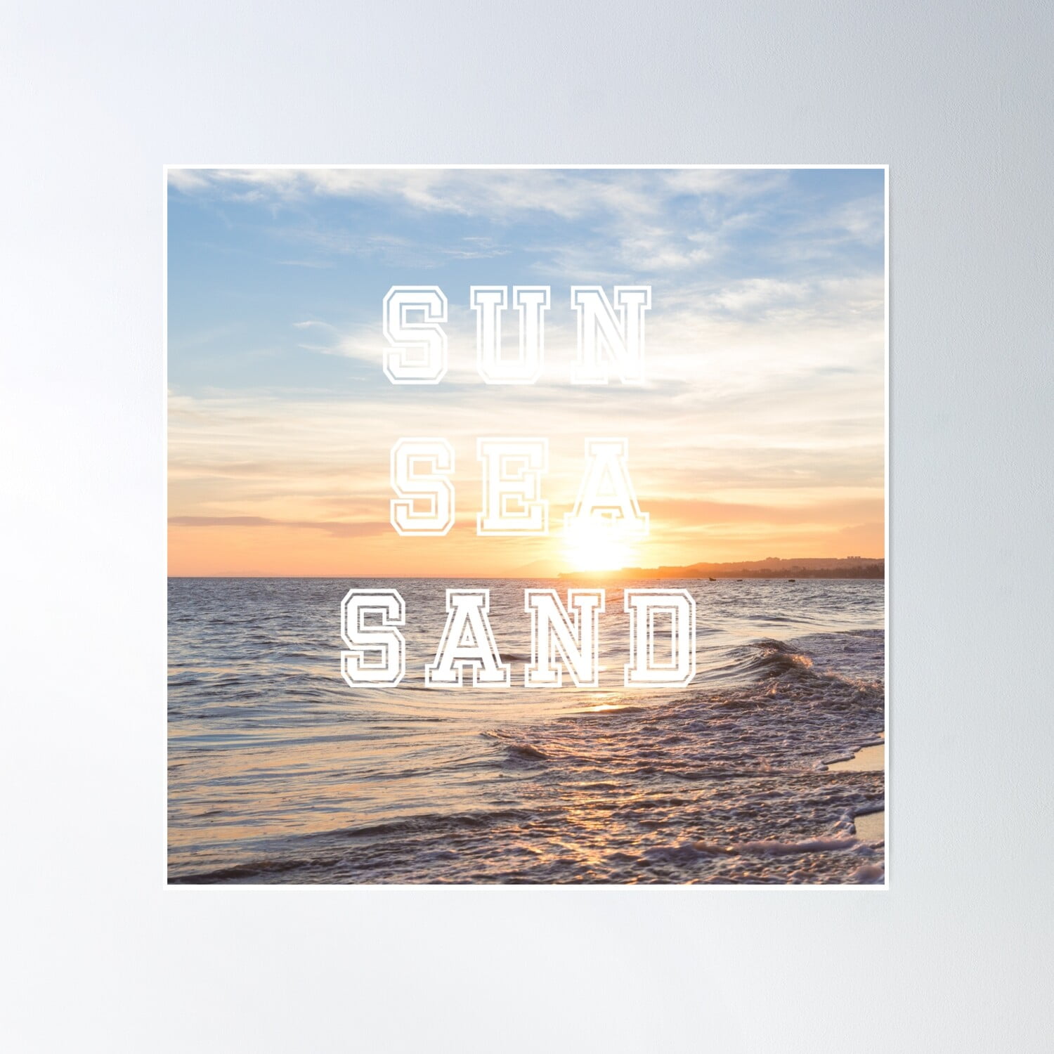 Modroom Sun, Sea, Sand Beach With Clear Words (Shows Background Colour ...