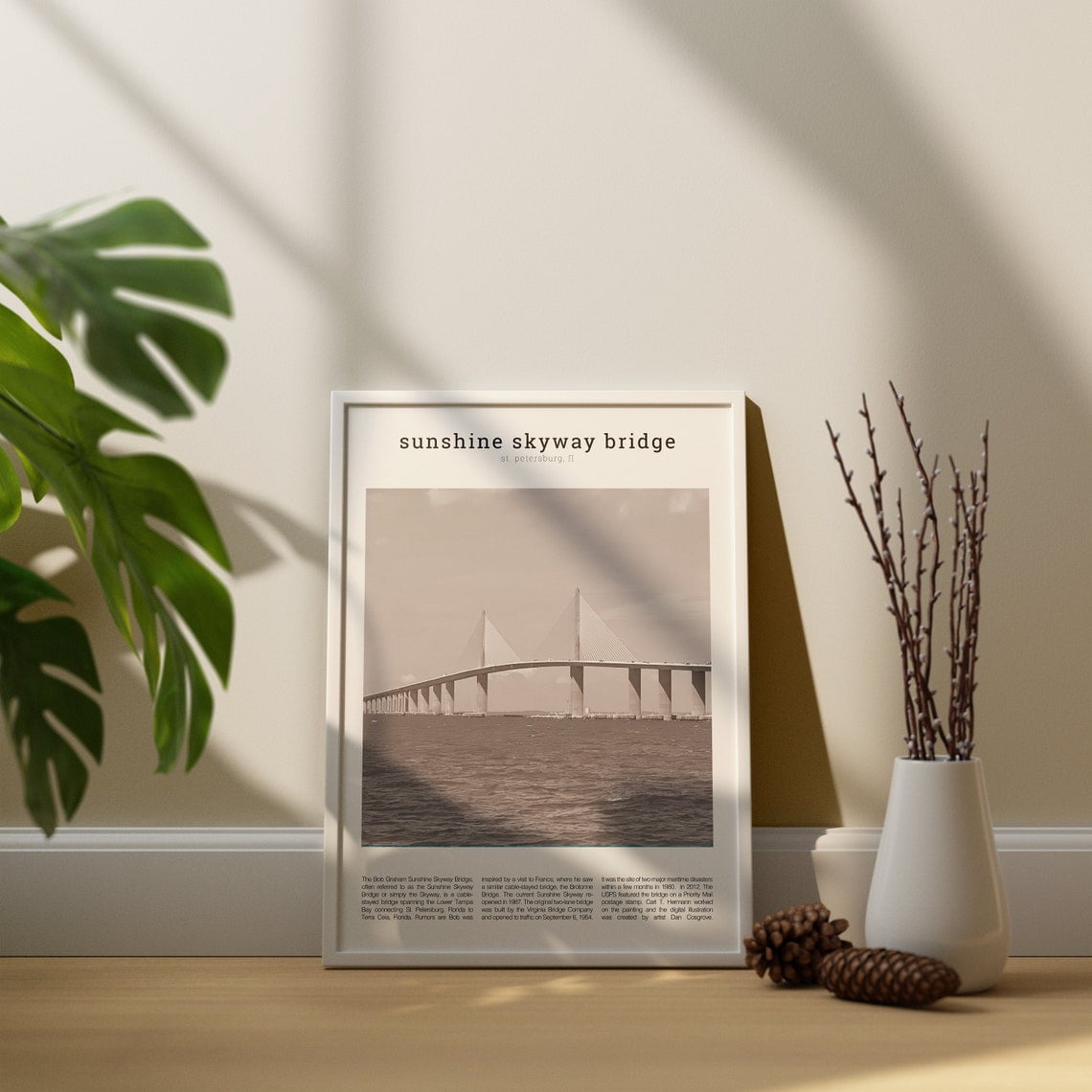 Modroom Sunshine Skyway Bridge *Art Poem Series* Wordy Print Black And ...