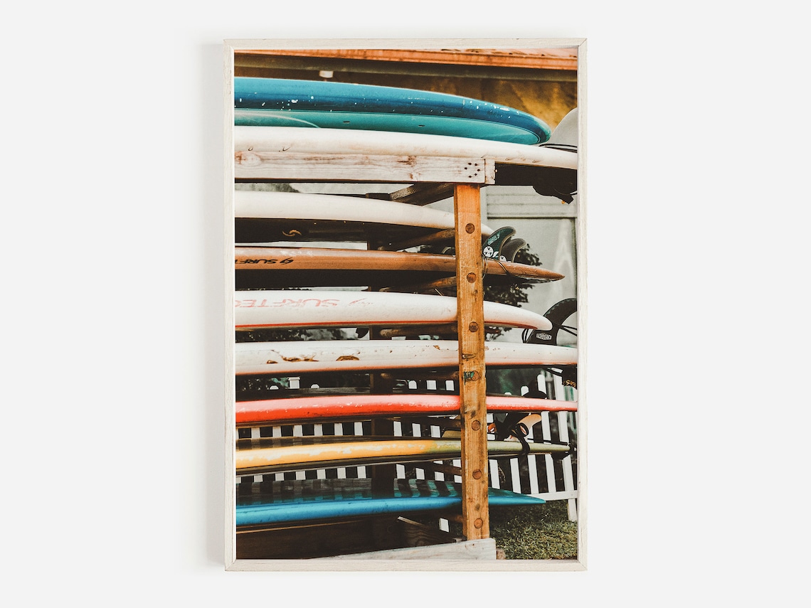 Modroom Surf Board Digital Art, Tropical Surf Print, Hawaii Surf Shop ...
