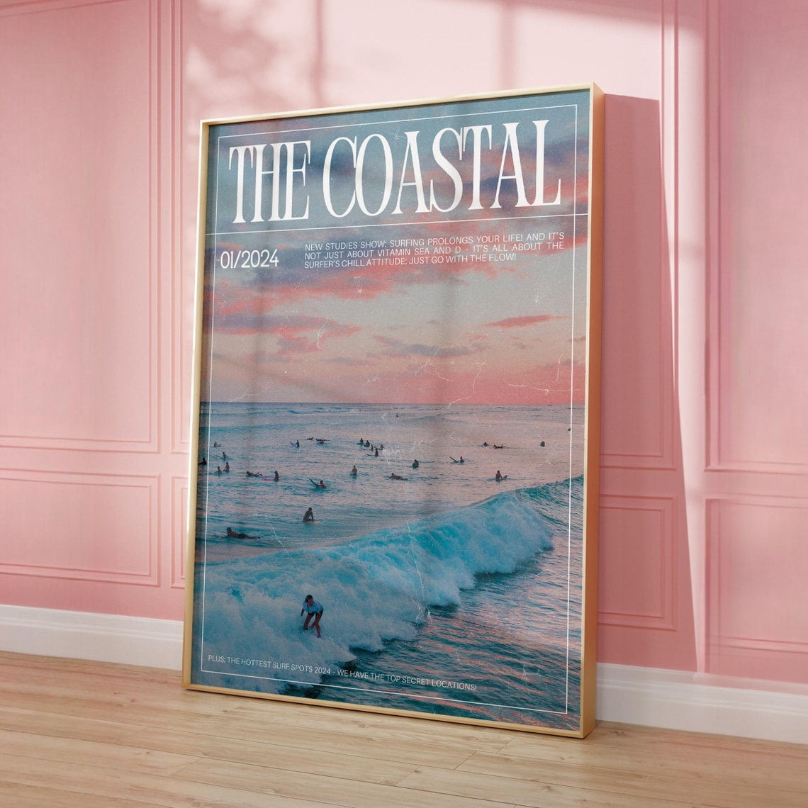 Modroom Surf Magazine Cover Trendy Coastal Print Vintage Surf Wall Art ...